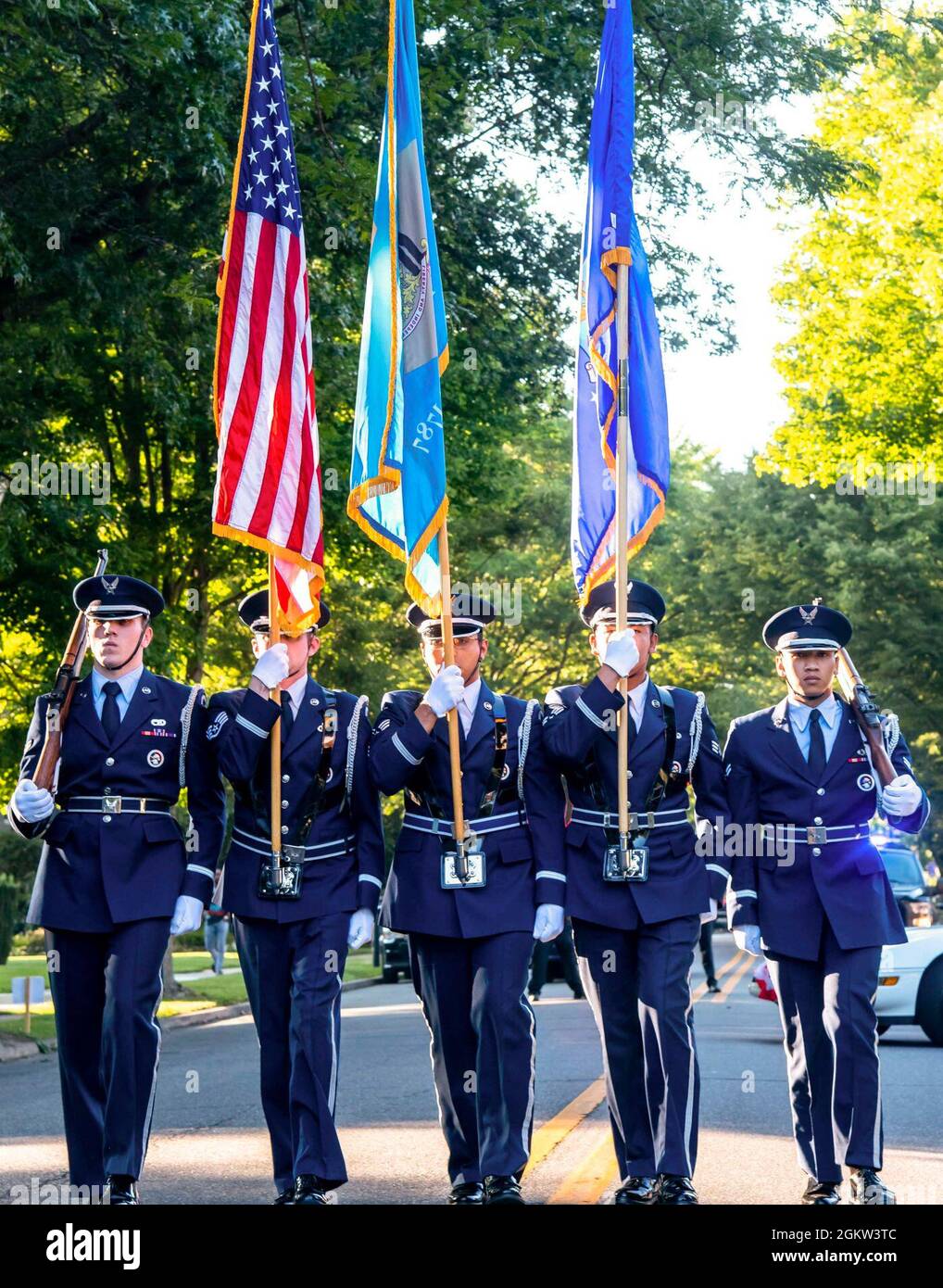 Members Of The Dover Air Force Base Honor Guard March The Colors During