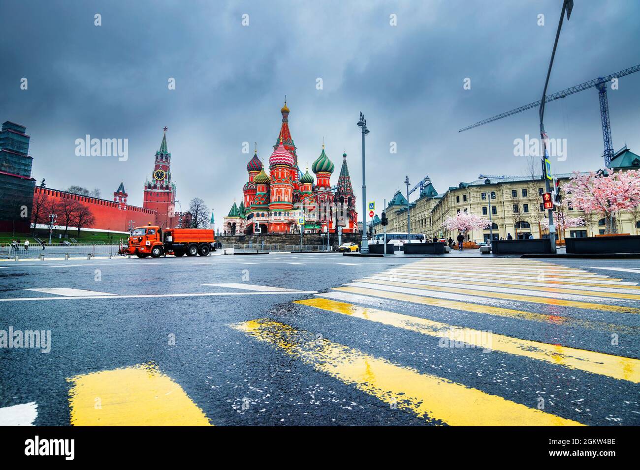 Beautiful view of Moscow Red Square Kremlin towers. Moscow architecture ...