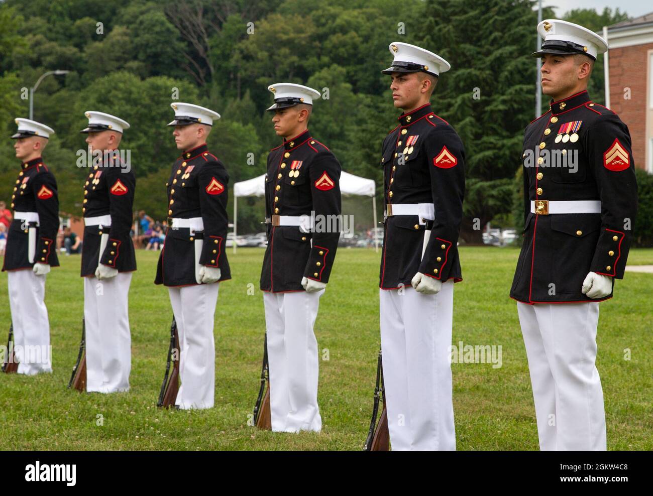 U.S. Marine Corps Silent Drill Platoon performs at the 4th of July ...