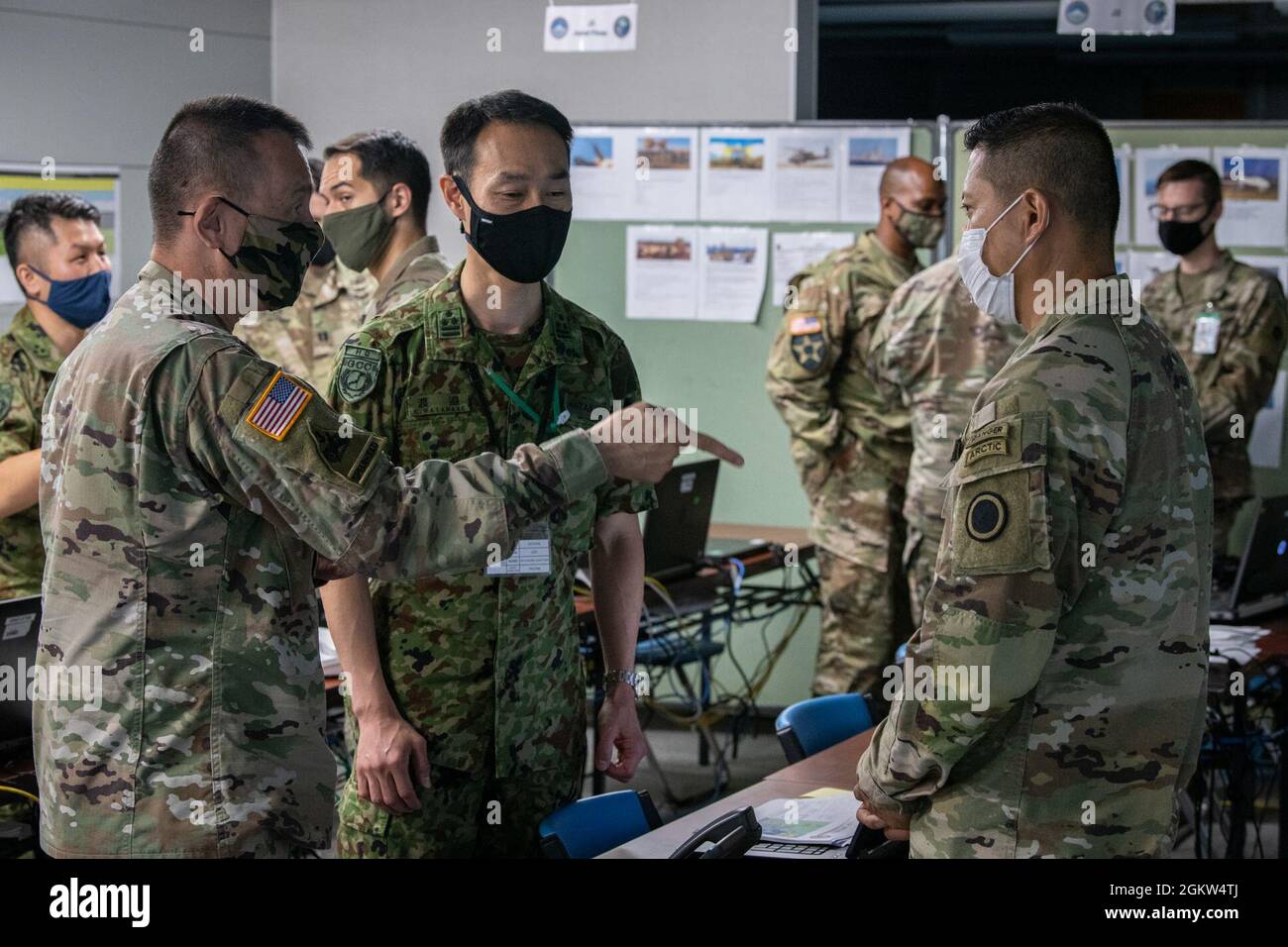 U.S. Army Col. Don King, I Corps Commander conducts an operations and ...