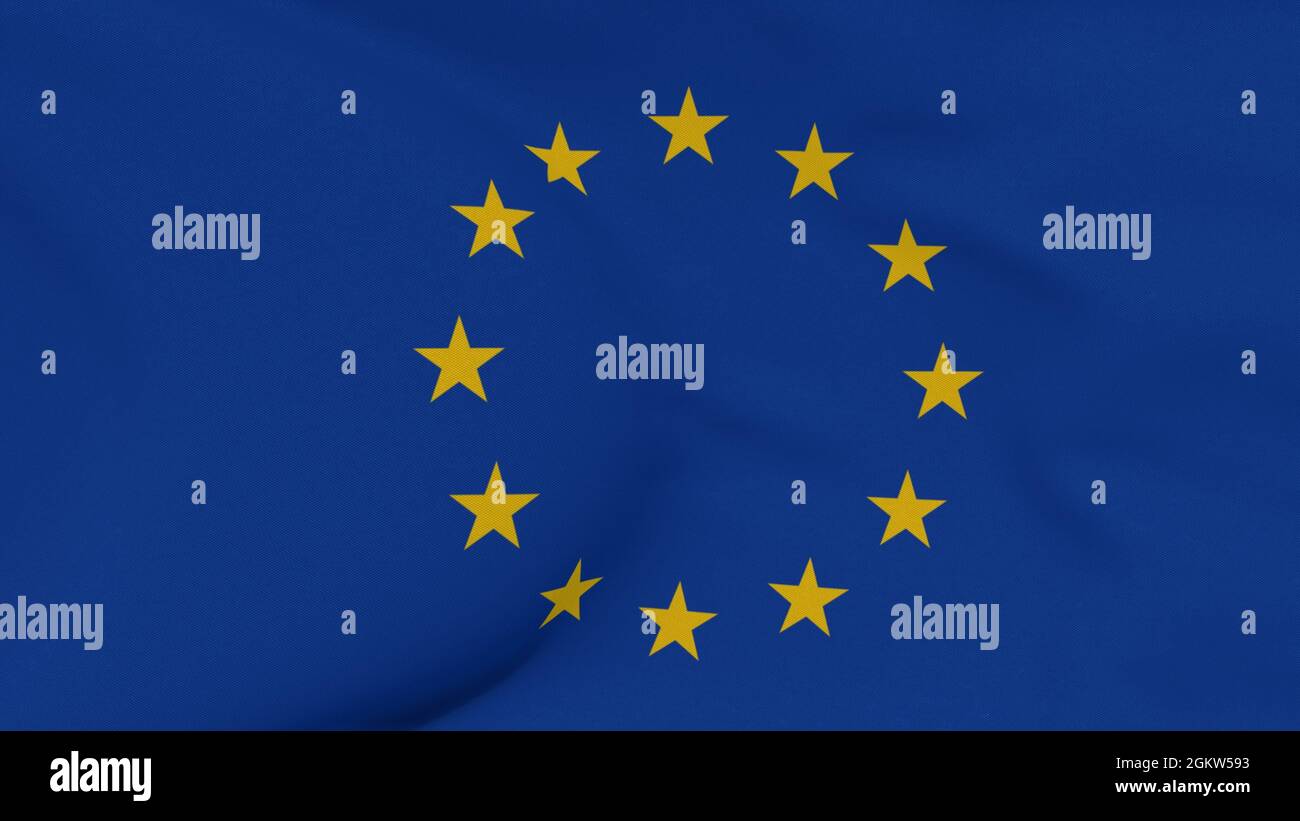 European Union flag patriotism national freedom, 3D illustration Stock ...