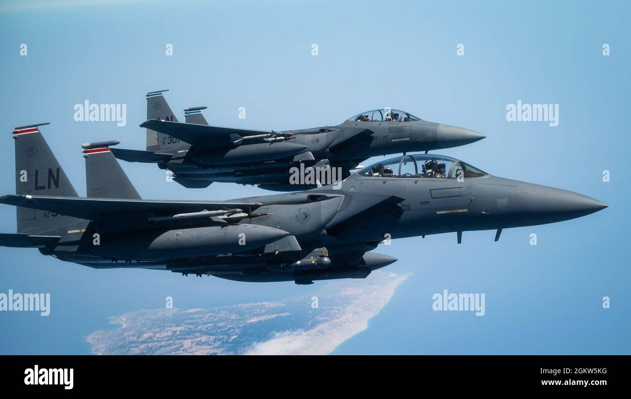 U.S. Air Force F-15E Strike Eagles assigned to the 48th Fighter Wing ...