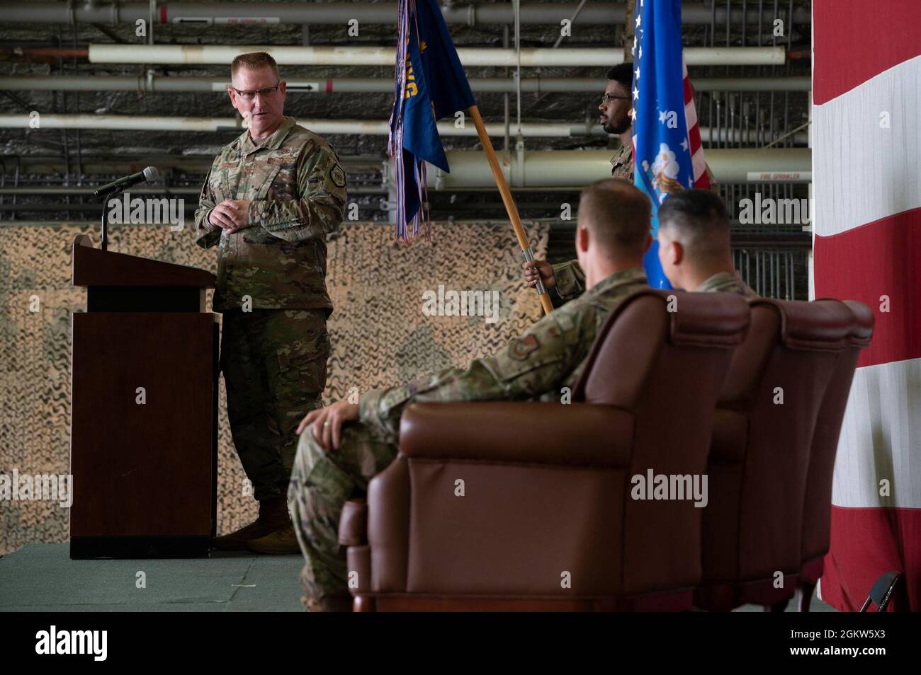 Col. Brian Moore, 51st Maintenance Group commander, left, presides over ...