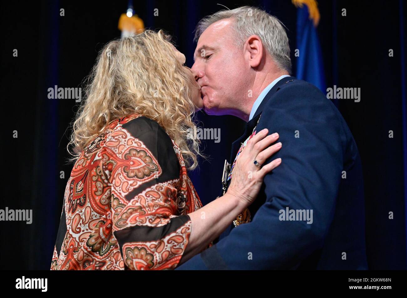 Lt. Gen. Timothy Fay, Headquarters Air Force director of staff, kisses ...