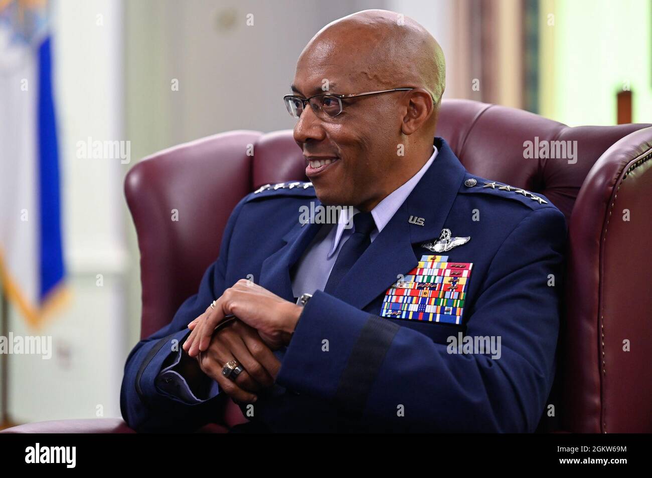 Air Force Chief of Staff Gen. CQ Brown, Jr. speaks with Lt. Gen ...