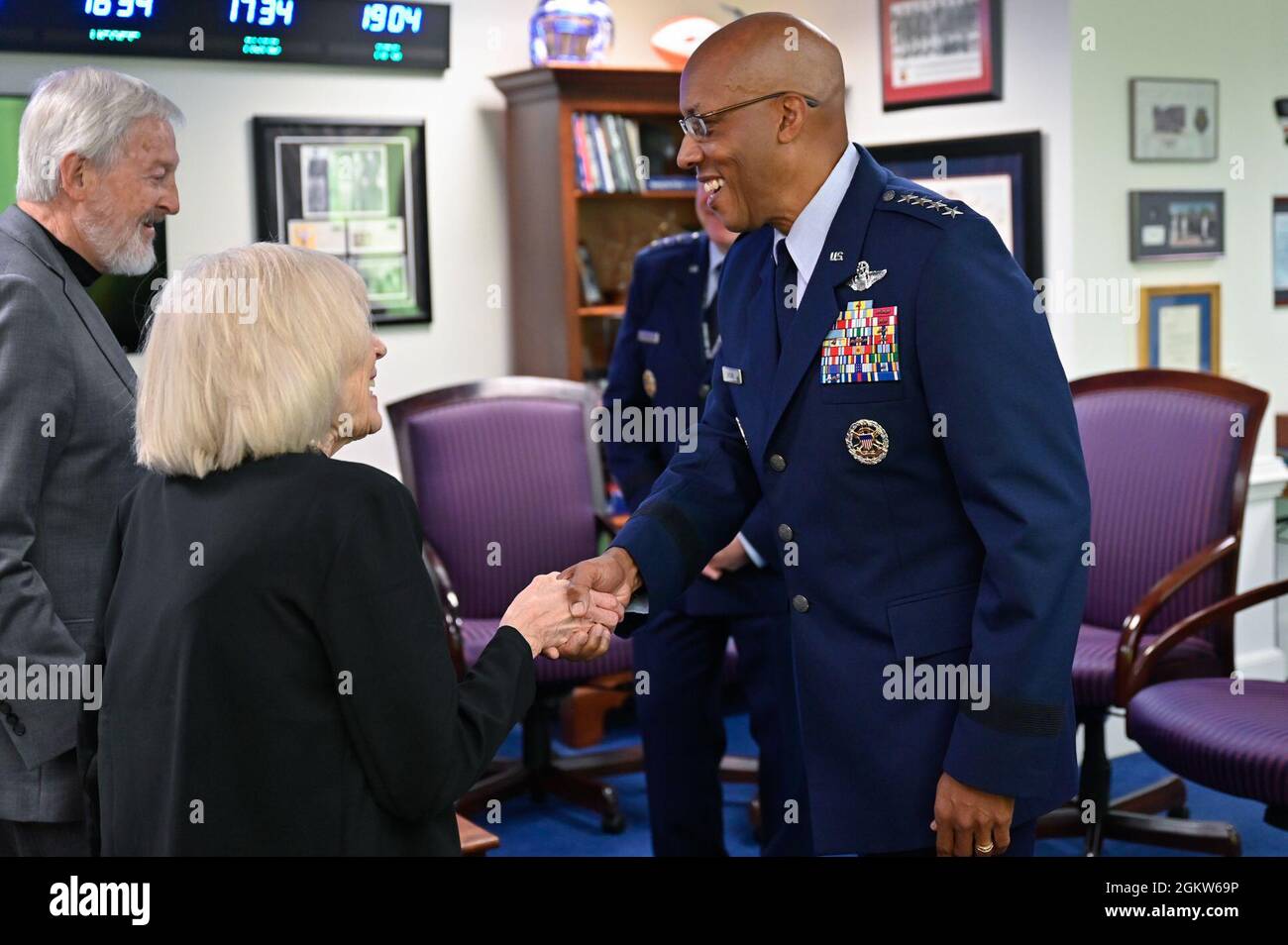 Air Force Chief of Staff Gen. CQ Brown, Jr. greets the family of Lt ...