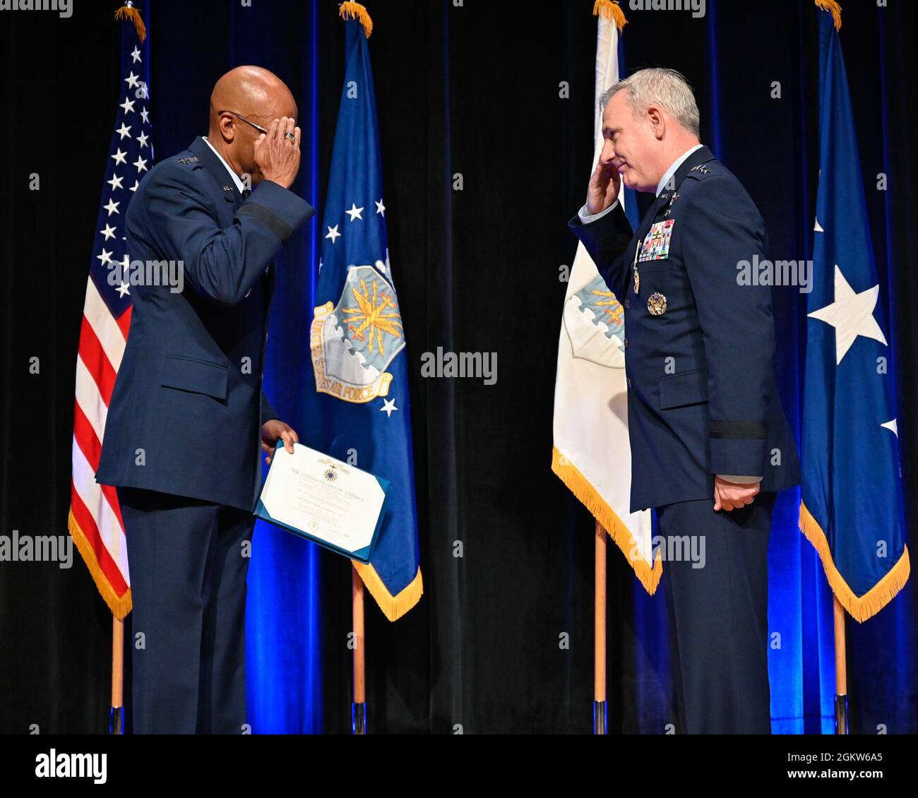Lt. Gen. Timothy Fay, Headquarters Air Force director of staff, salutes ...