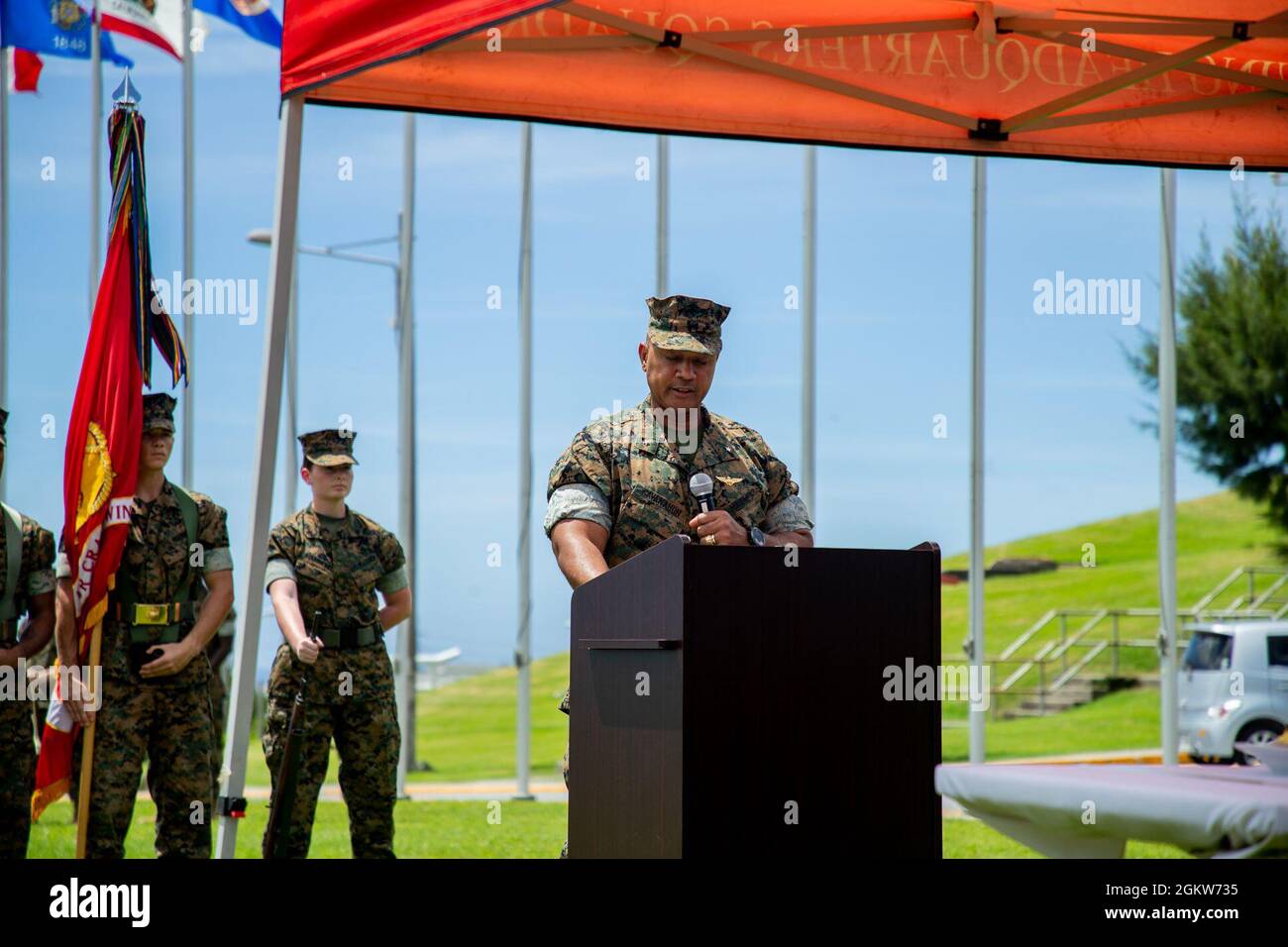 U.S. Marine Corps Brig. Gen. Brian Cavanaugh, the commanding general of ...