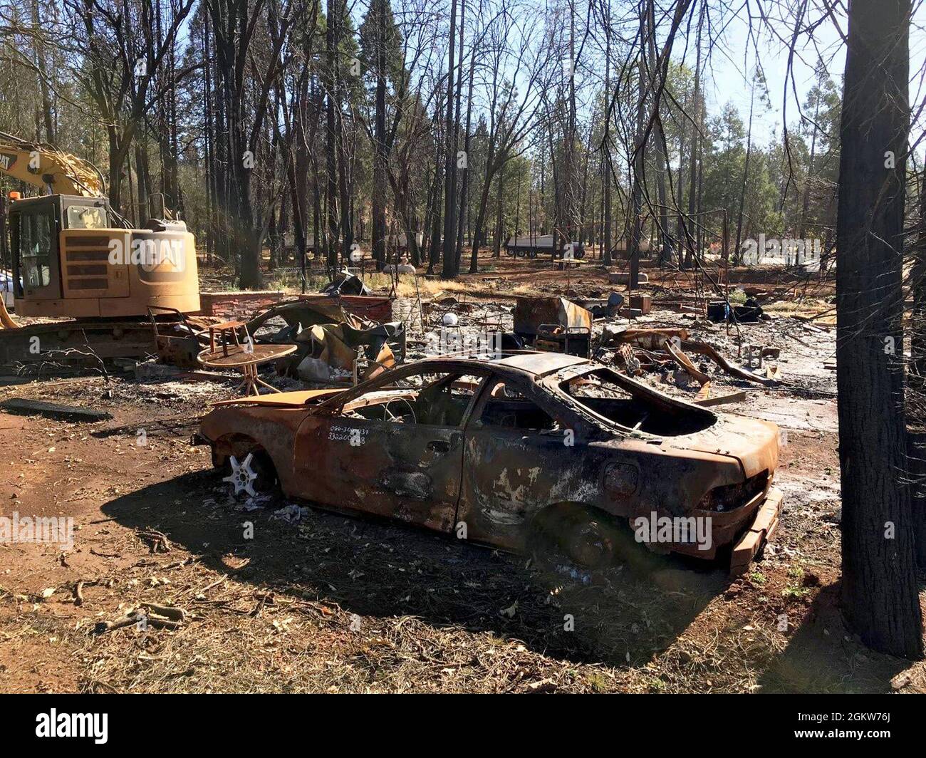 A scorched car frame that survived the Camp Fire in Paradise ...
