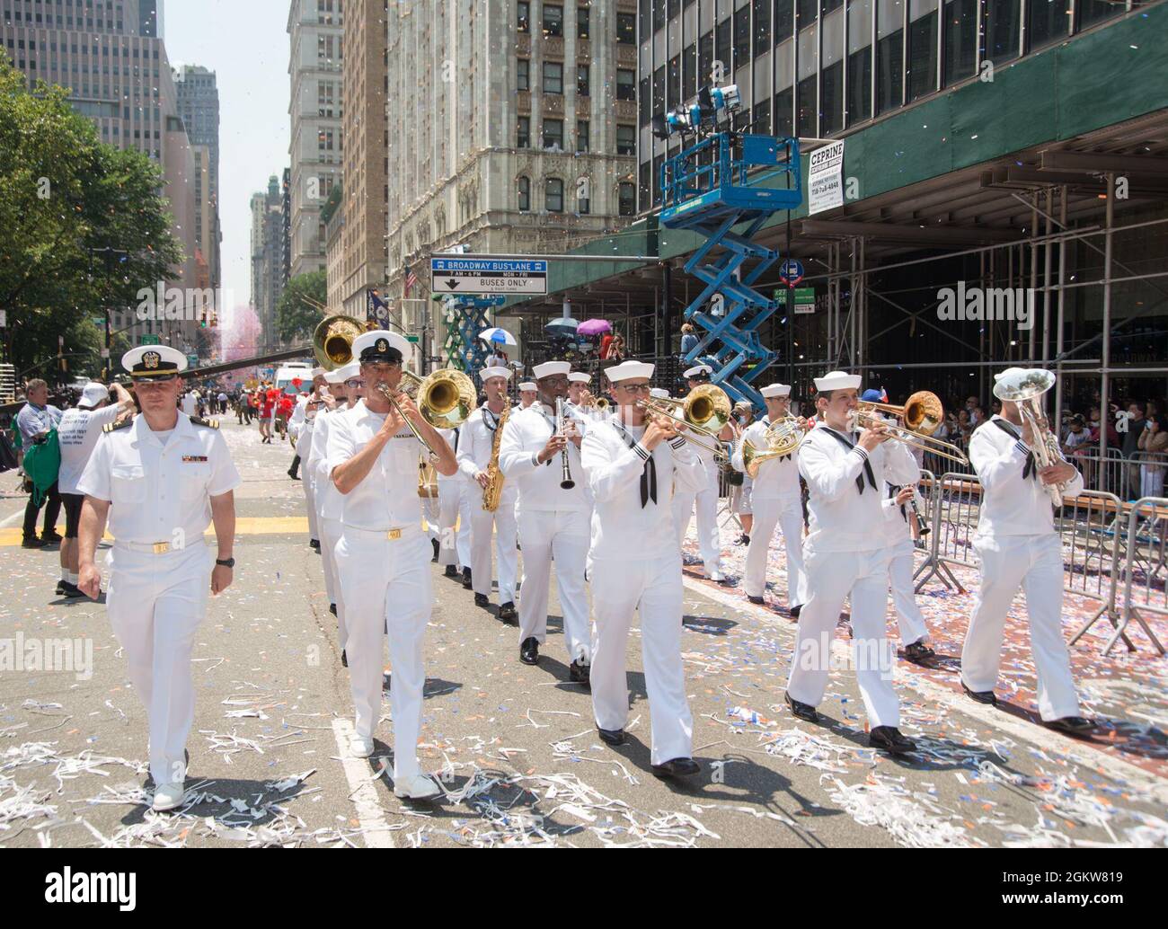 The U.S. Navy Band participates in the Hometown Heroes Ticker Tape ...