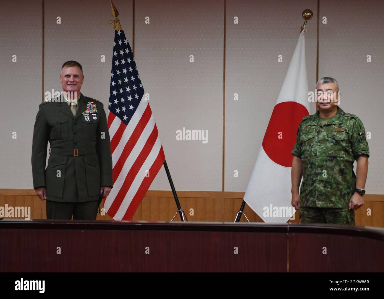 Lt. Gen. Steven R. Rudder (left), commander, U.S. Marine Corps Forces ...