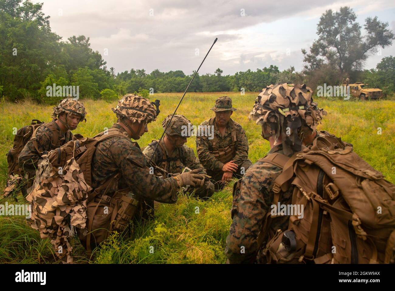 U.S. Marine Corps Lt. Col. Matsin Robeson the battalion commander with ...