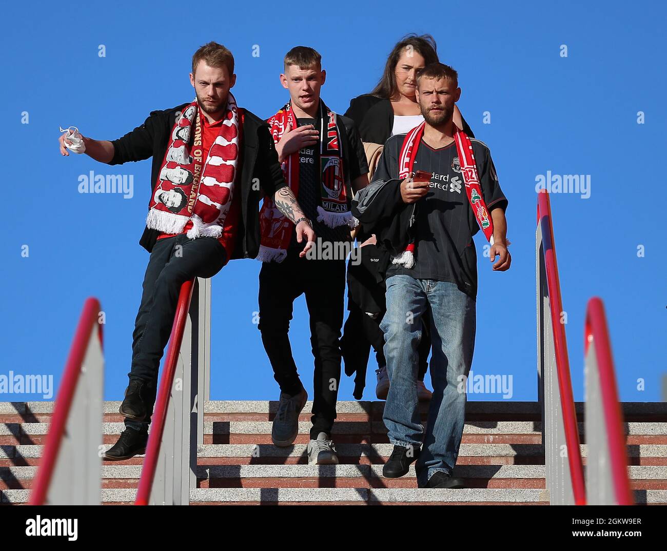Liverpool, England, 15th September 2021. Liverpool fans arriving before ...