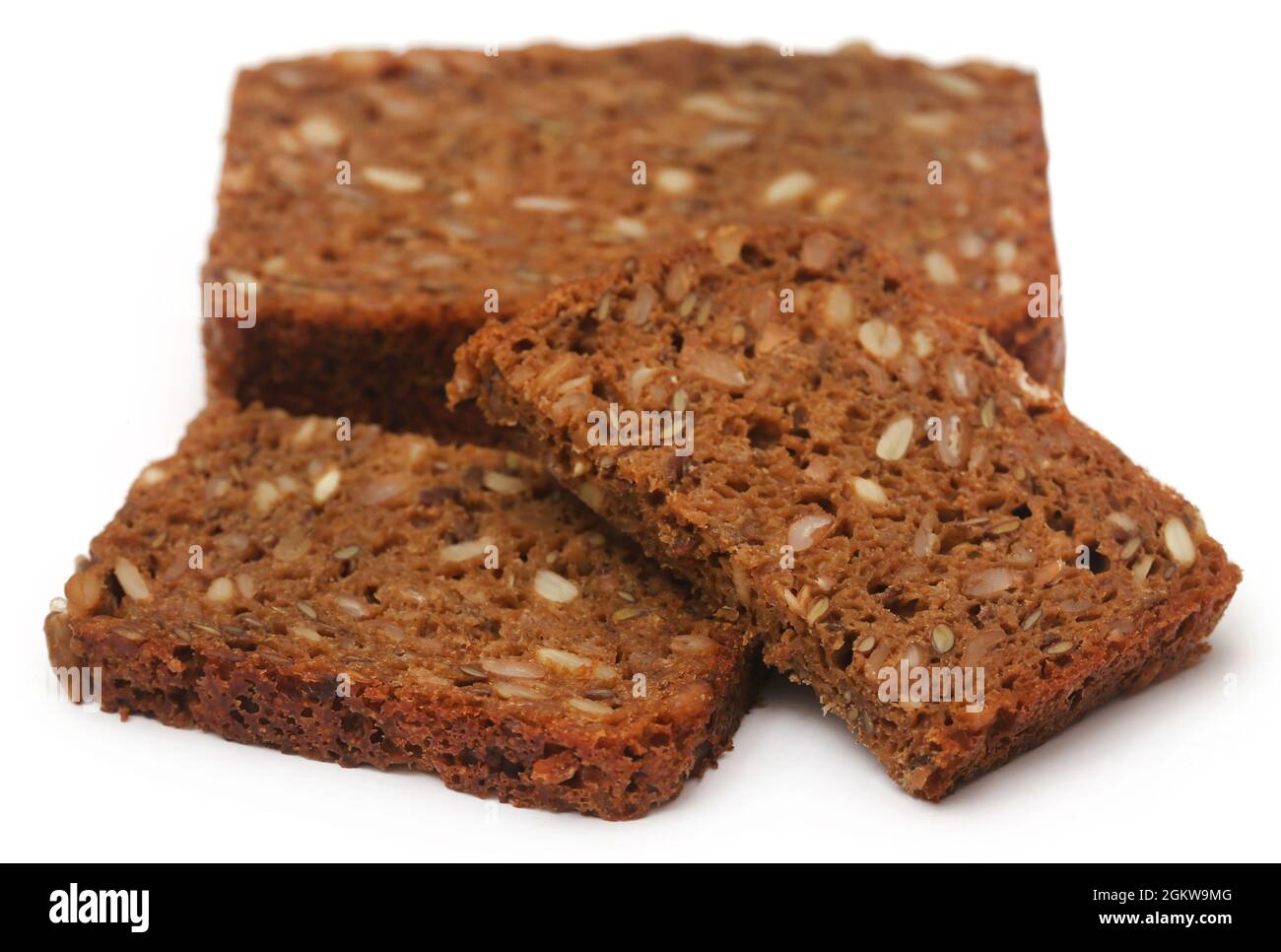 Healthy rye bread over white background Stock Photo - Alamy