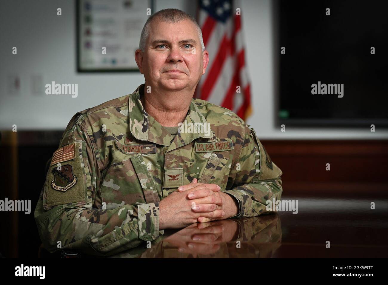 Col. Mark Oordt, 66th Medical Squadron commander, poses for a portrait ...