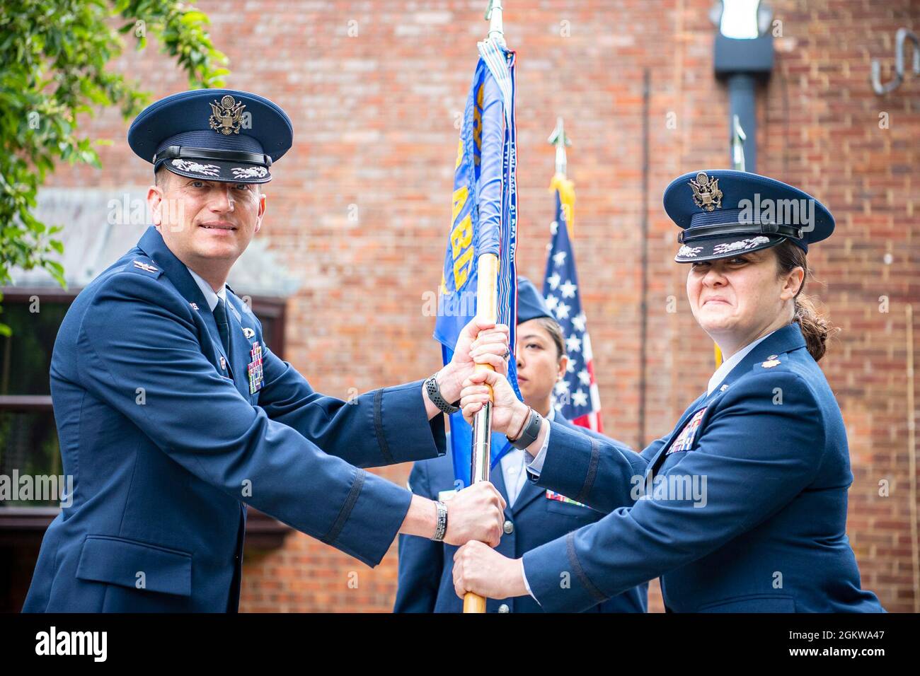 U.S. Air Force Col. Richard Martin, left, 423rd Air Base Group ...