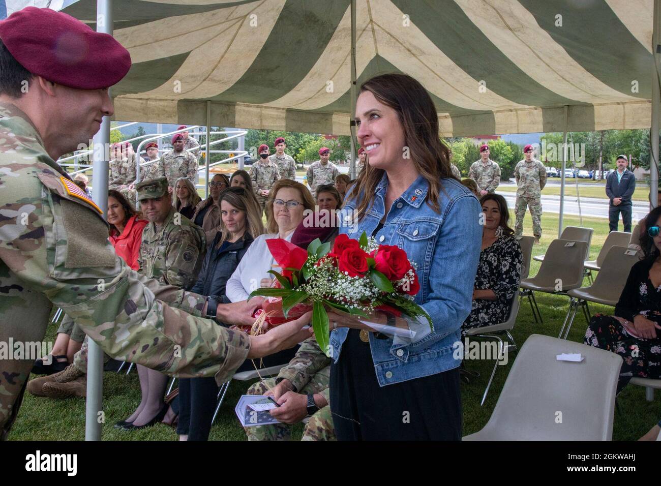 Tina Landers, the wife of Col. Chris Landers, outgoing commander of the ...