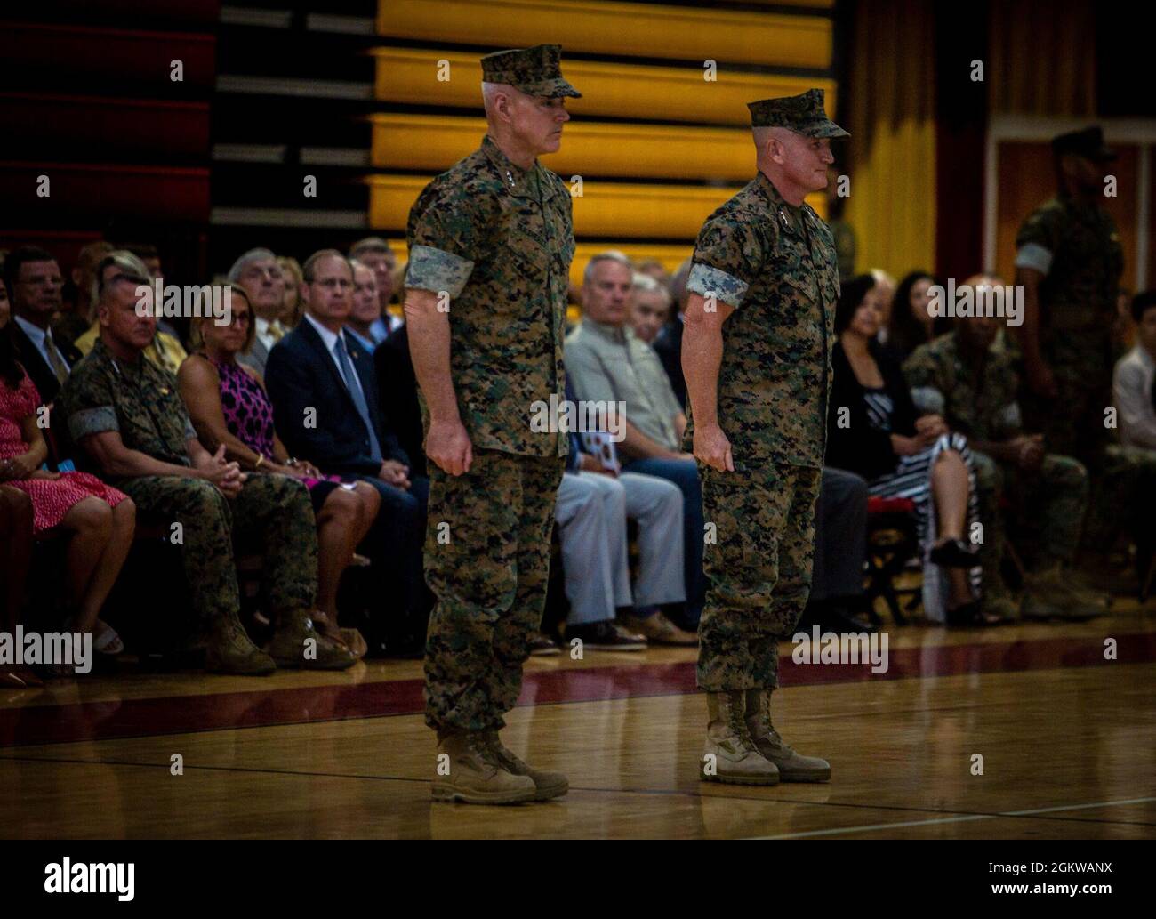 U.S. Marine Corps Lt. Gen. Brian Beaudreault (left), outgoing ...