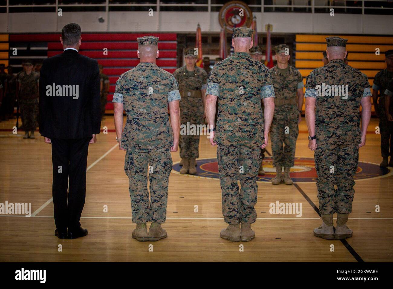 U.S. Marine Corps Lt. Gen. William Jurney (right), commanding general, II Marine Expeditionary ...