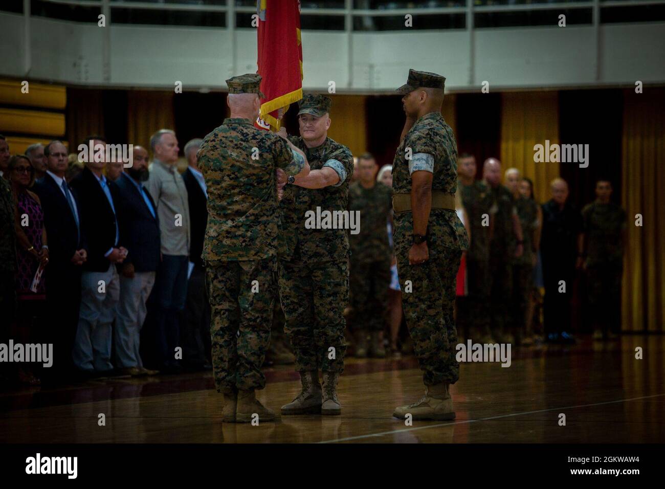 U.S. Marine Corps Lt. Gen. Brian Beaudreault (left), outgoing ...