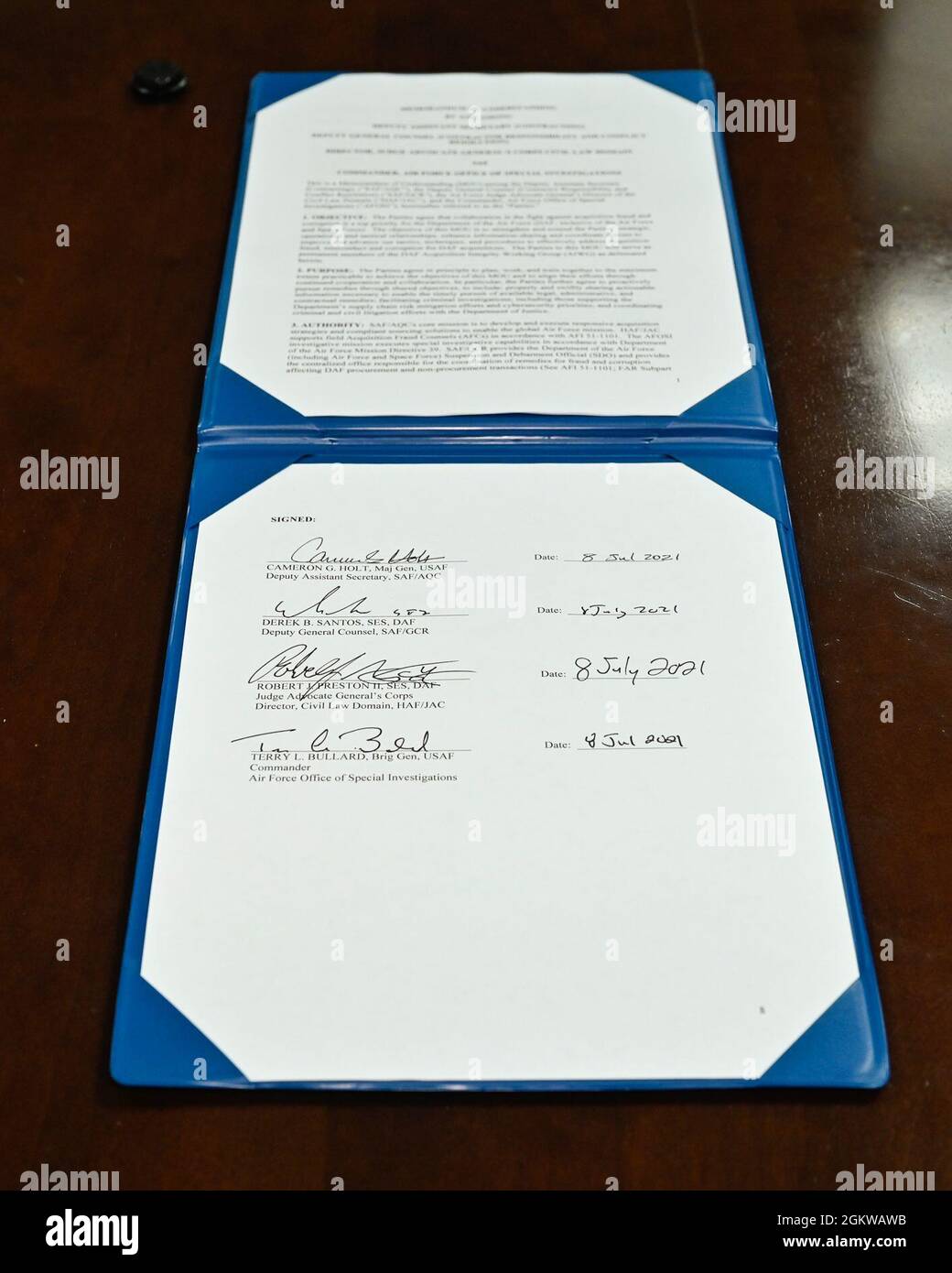 A joint memorandum of understanding establishing the Department of the ...