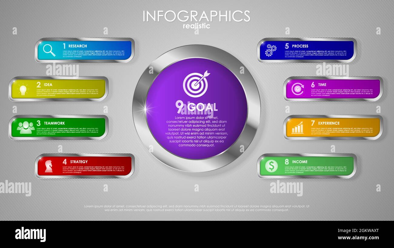 EPS10 Vector illustration. Business infographic process with realistic ...