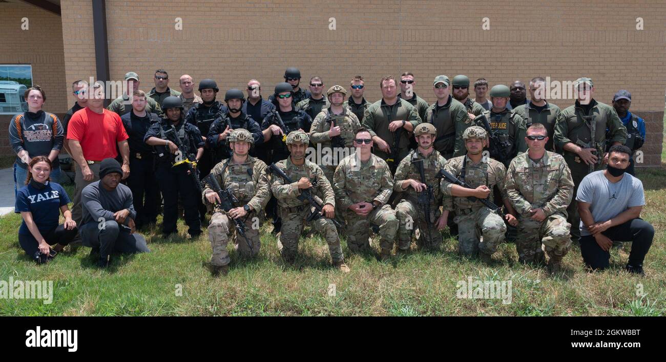 Members of the 2nd Security Forces Squadron, Louisiana State Police ...