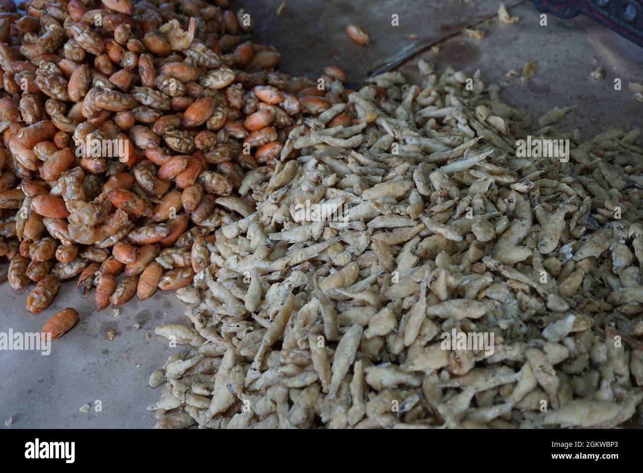 Fried fish with a natural background. Indonesian fried fish covered ...