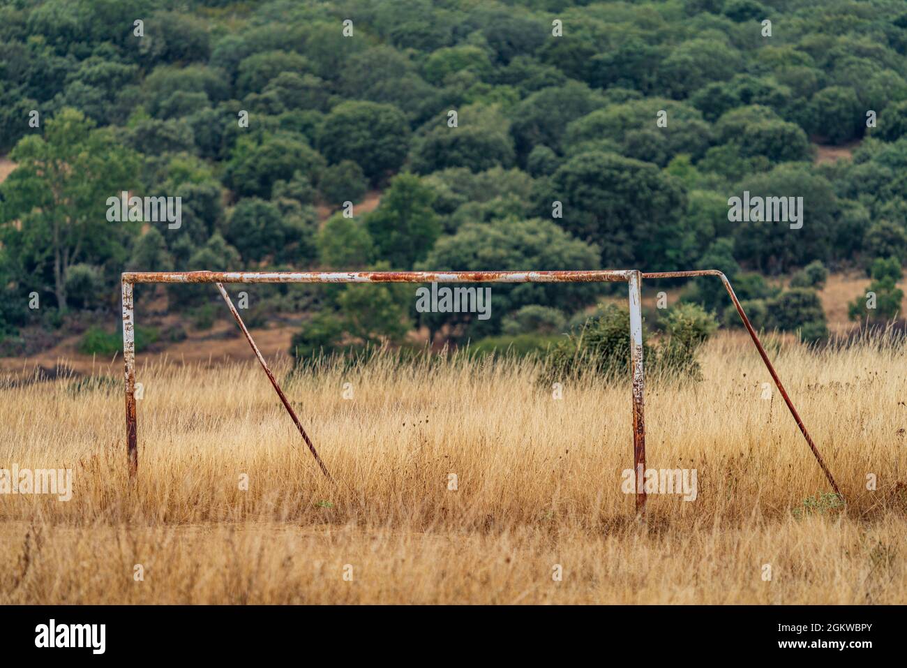 Rusty football goal hi-res stock photography and images - Alamy