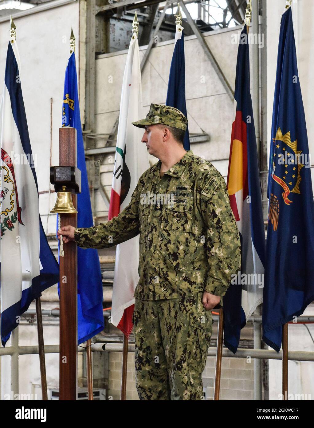 During a change of command ceremony inside hi-res stock photography and ...