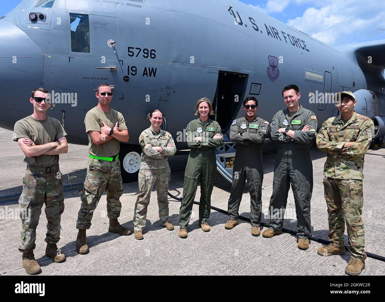 Col. Angela Ochoa, 19th Airlift Wing commander, poses for a photo with ...