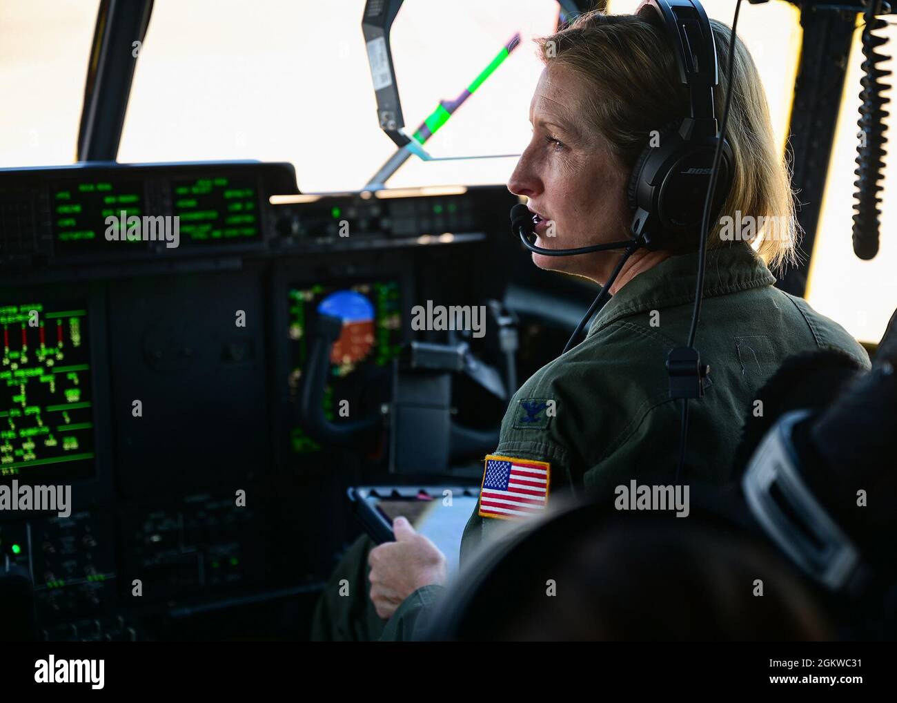 Col. Angela Ochoa, 19th Airlift Wing commander, runs through her pre ...