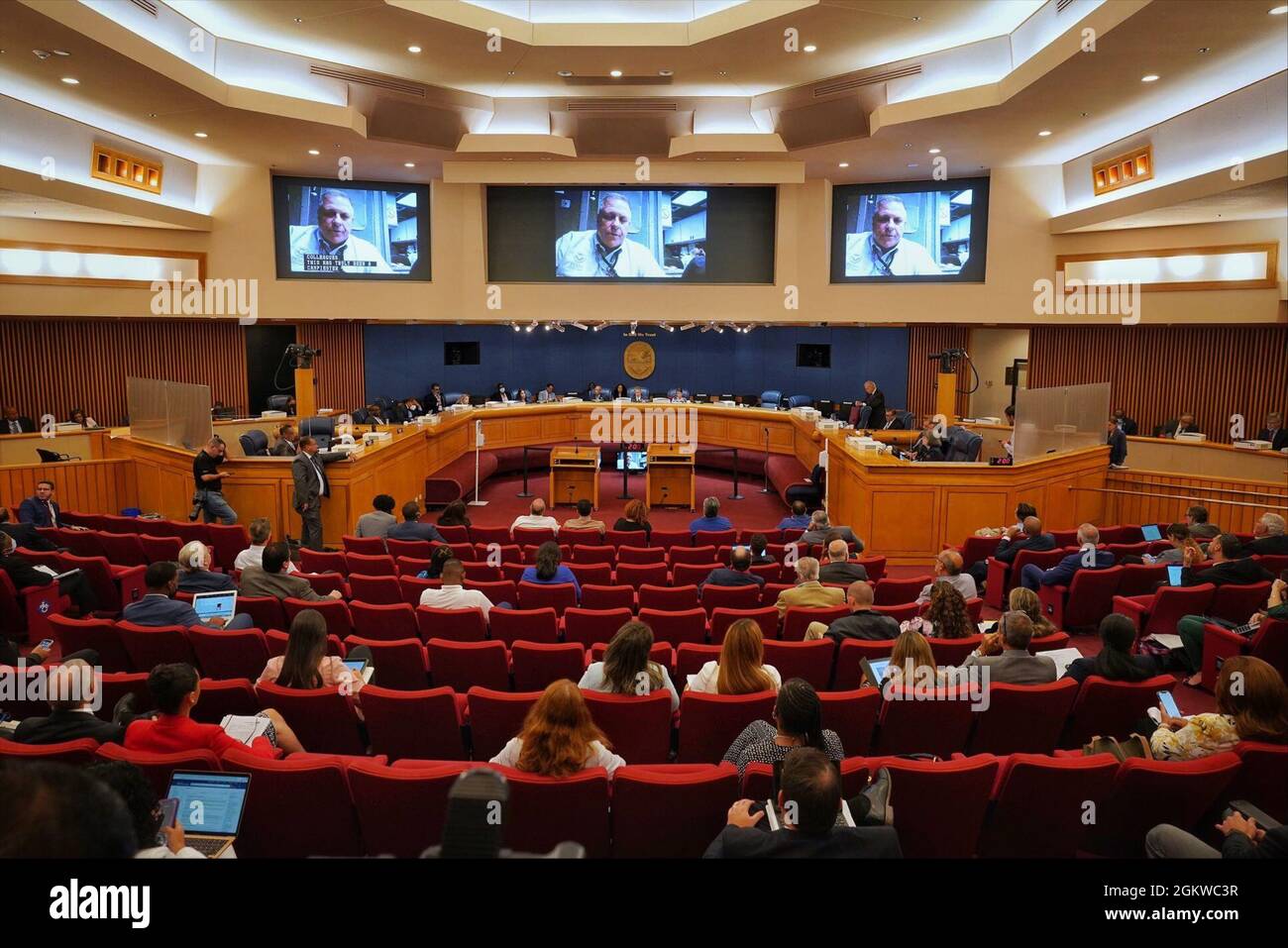 MIAMI, FL (July 8, 2021) – FCO Tom McCool briefs attendees at the Board ...