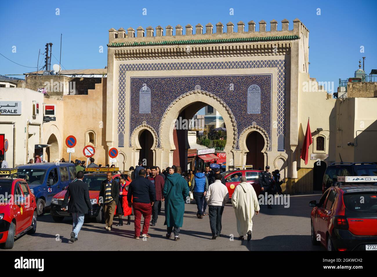 Blue gate, Fez, Morocco, Africa Stock Photo - Alamy