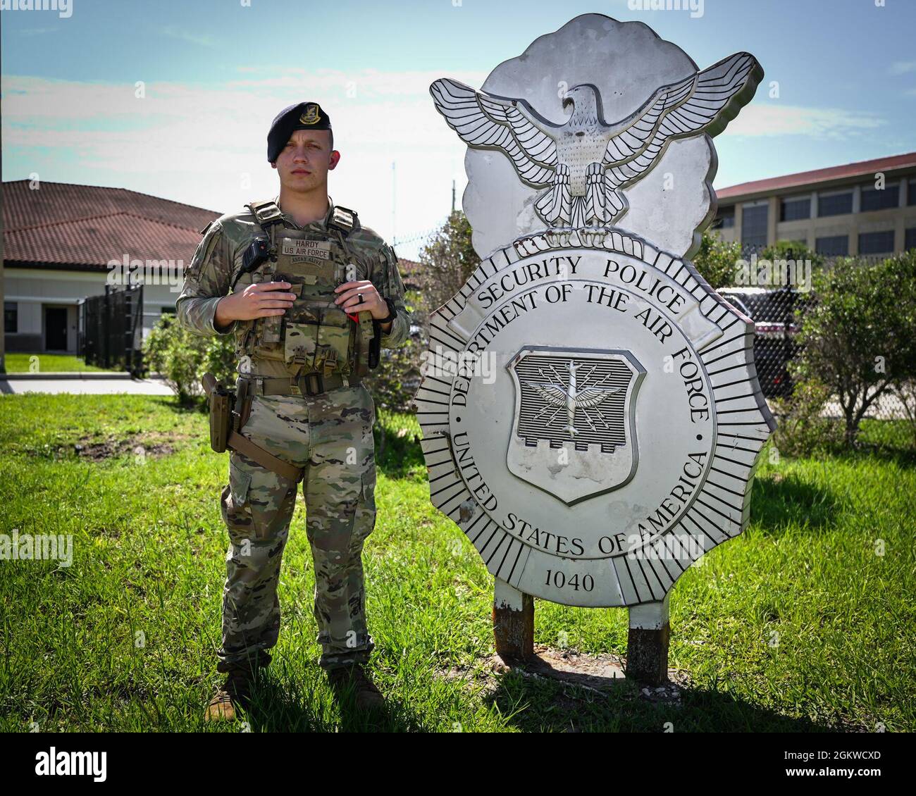 A1C Jonathan Hardy, 45th Security Forces Squadron patrolman, poses for ...