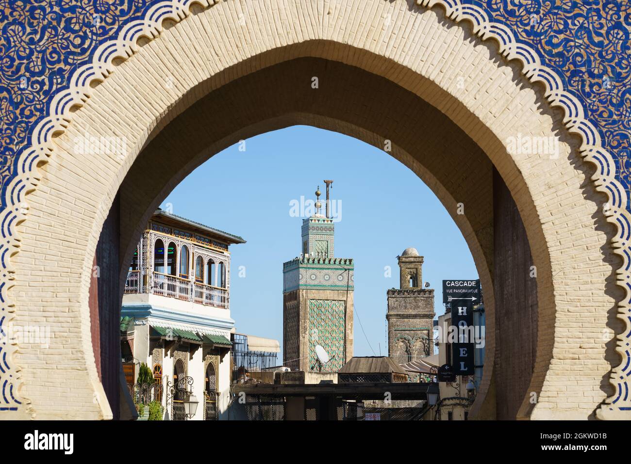 Blue gate, Fez, Morocco, Africa Stock Photo - Alamy