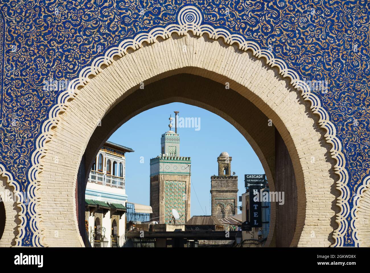 Blue gate, Fez, Morocco, Africa Stock Photo - Alamy