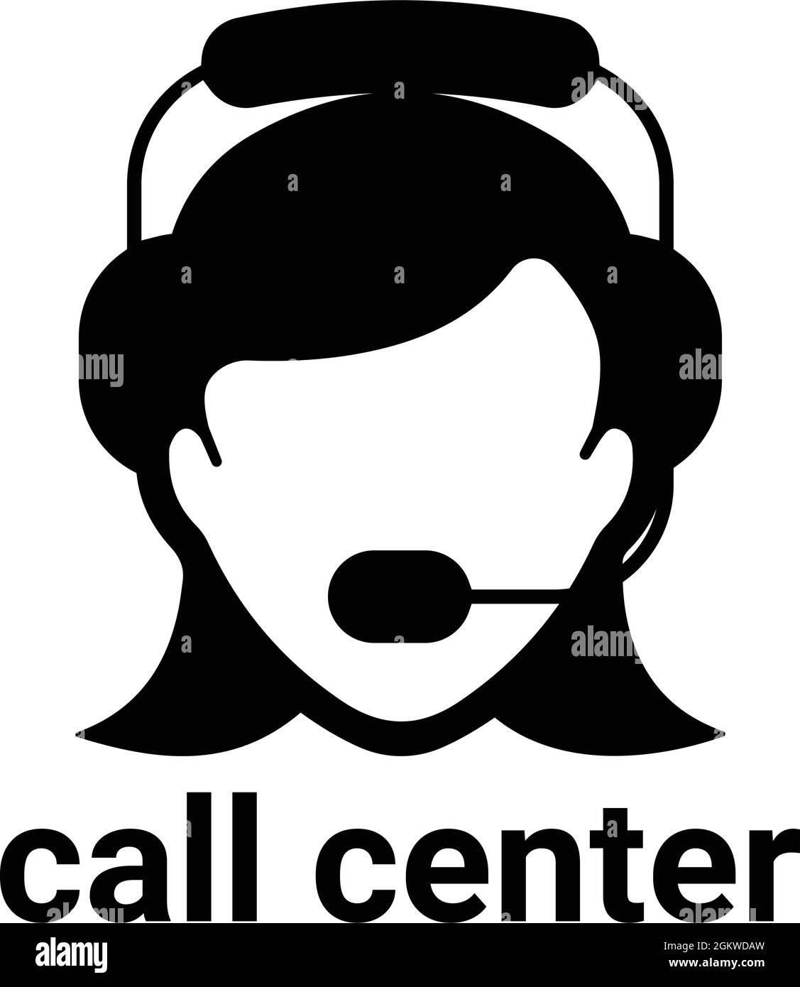 Call center, customer support icon is isolated on white background. Use ...