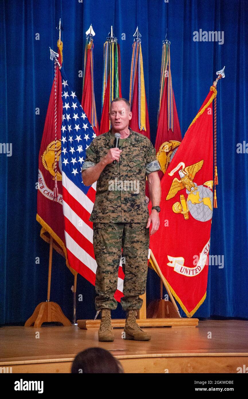 Major General Edward D. Banta gives his final remarks as outgoing ...