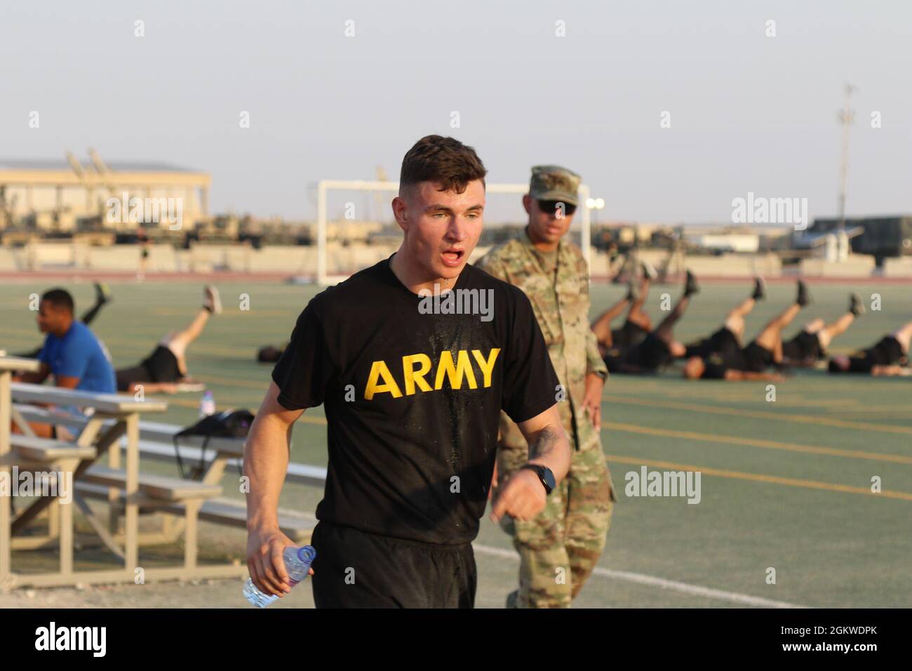 Soldiers from the 111th Theater Engineer Brigade stationed on Camp ...