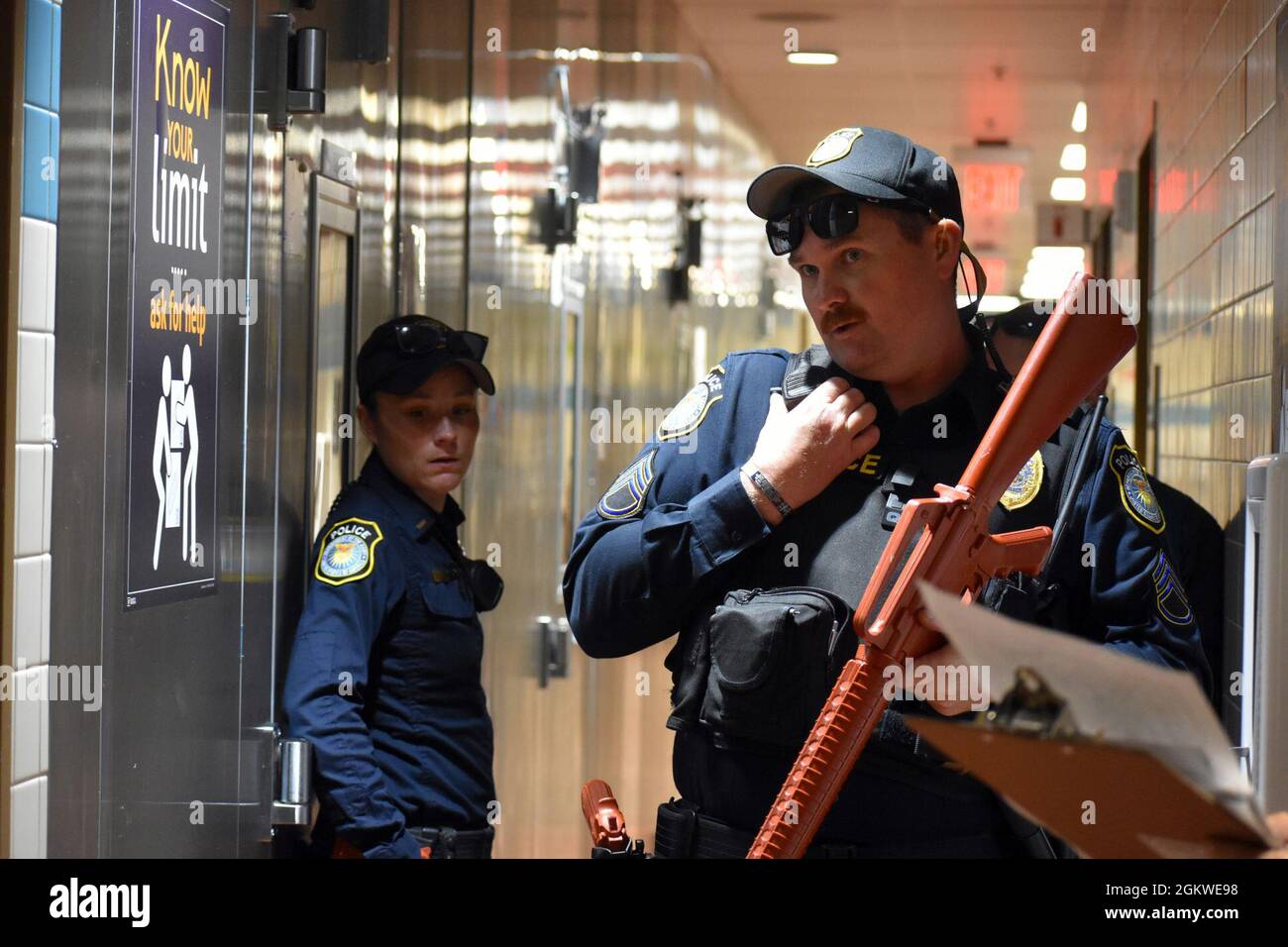 Sgt. Calder Keene, right, and Lt. Samantha Sanders, both of the ...