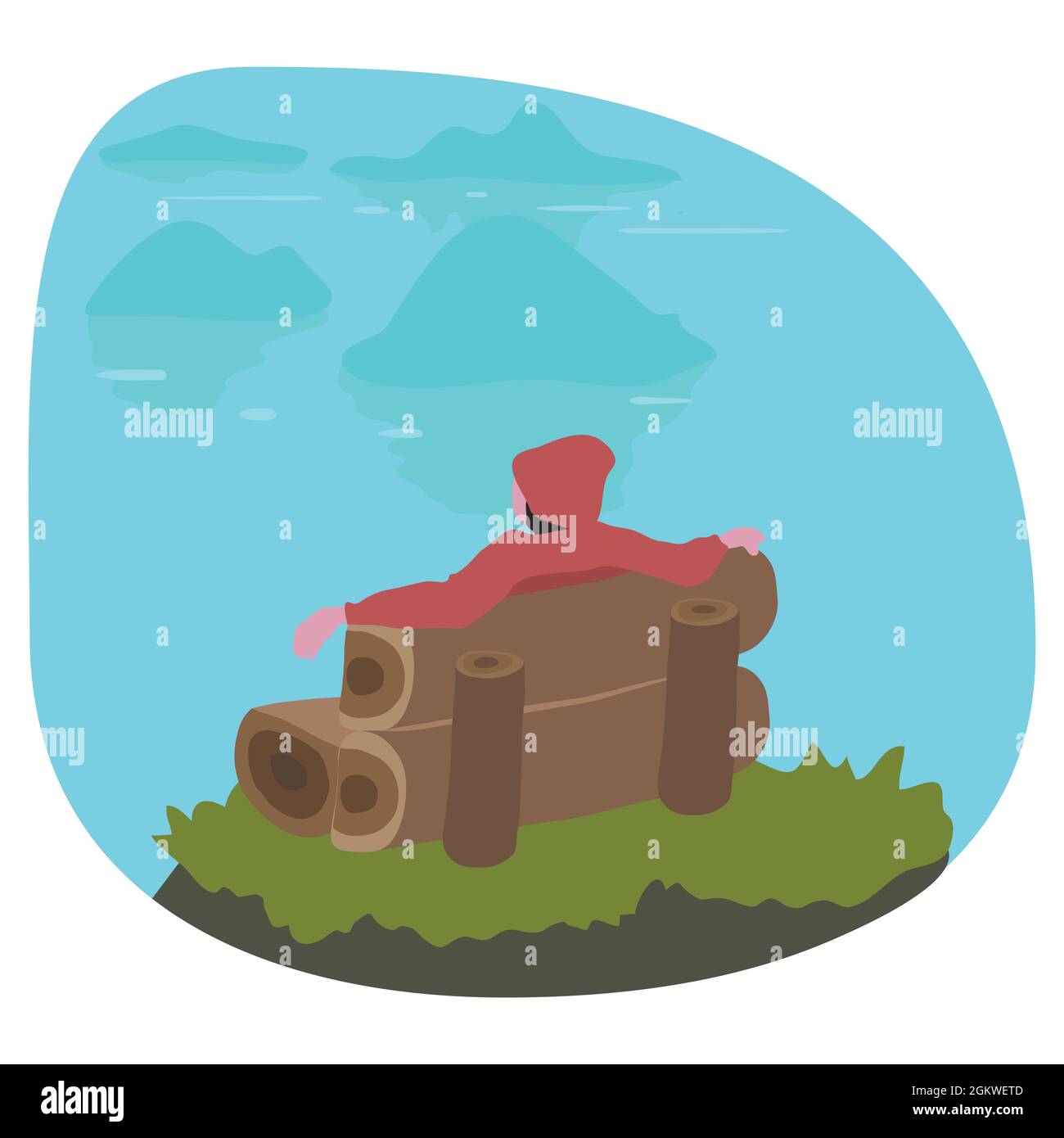 Top view tourist Stock Vector Images - Alamy