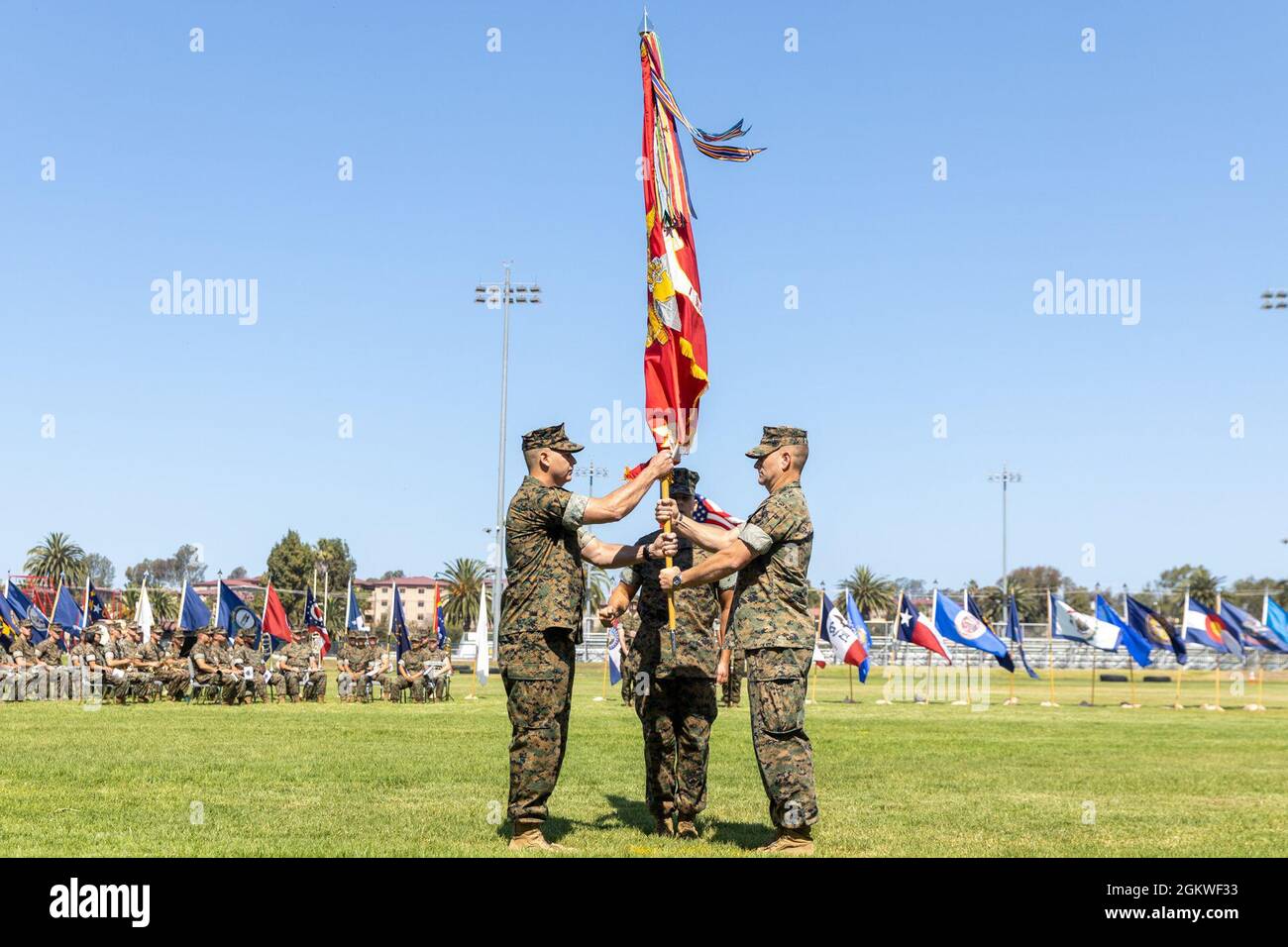U.S. Marine Corps Col. Kevin R. Root, left, the incoming commanding ...