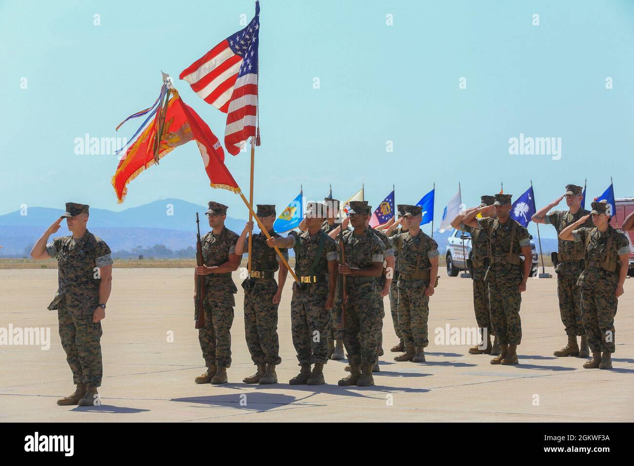 U.S. Col. Charles B. Dockery, the outgoing commanding officer of Marine ...