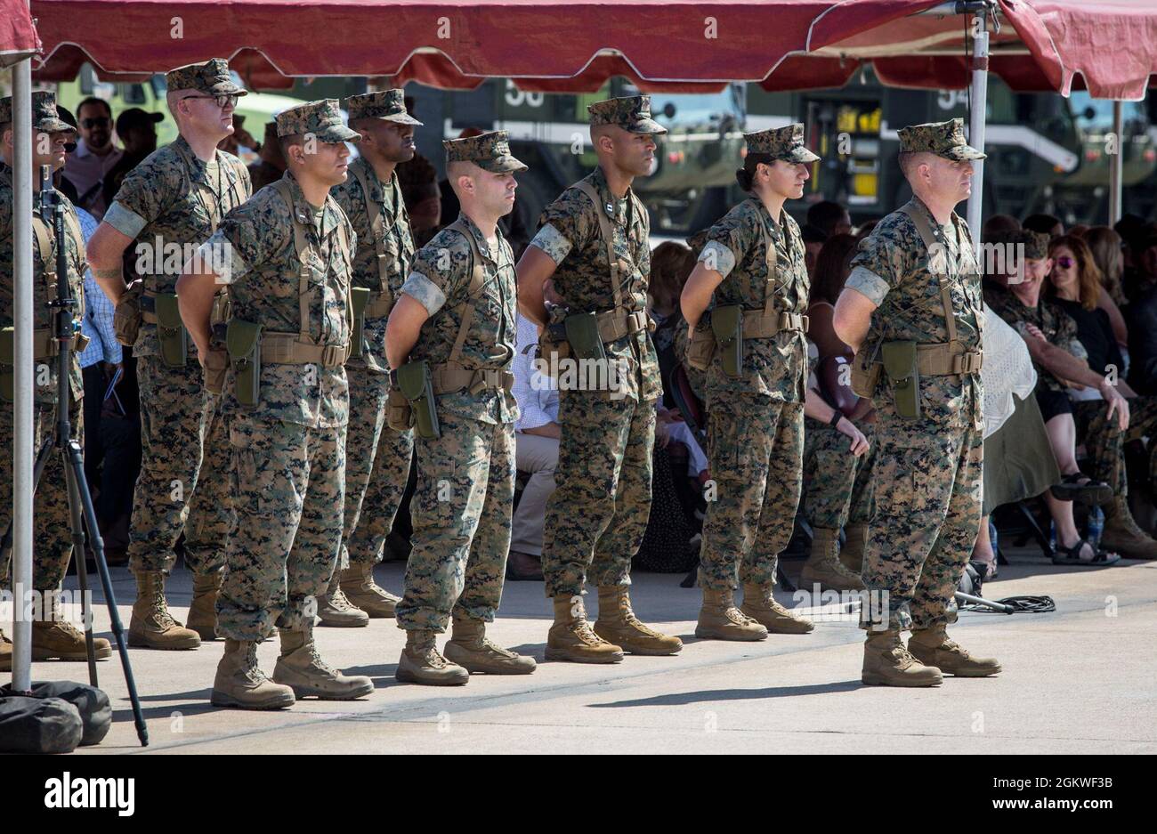 U.S. Marines with Headquarters and Headquarters Squadron, Marine Corps ...