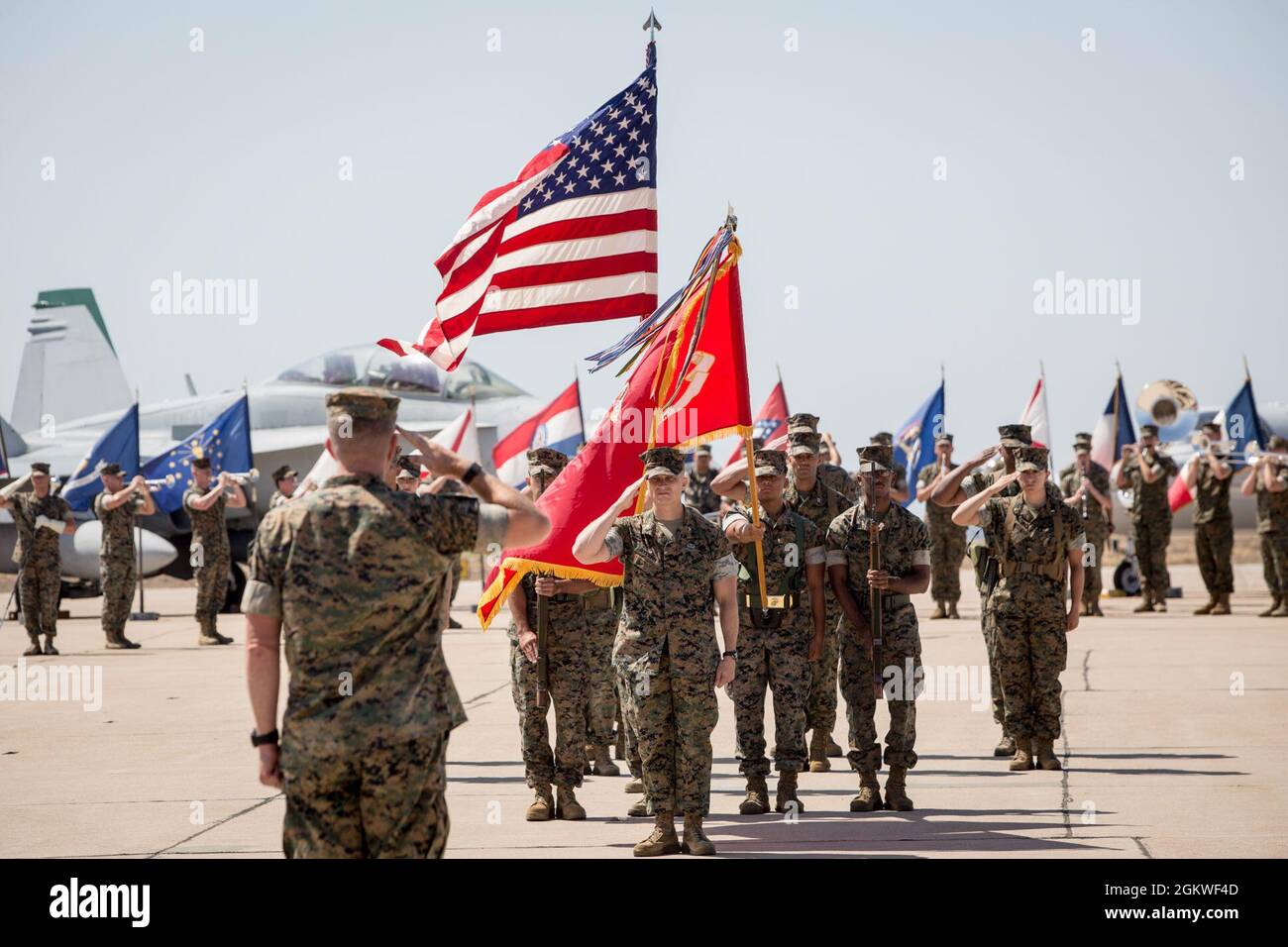 U.S. Marine Corps Col. Charles Dockery, the outgoing commanding officer ...