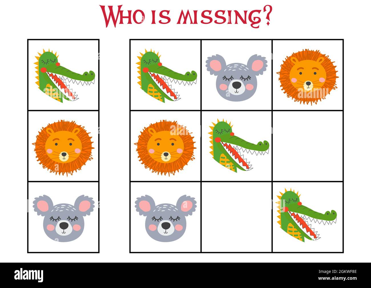 Sudoku game for children with pictures. Kids activity sheet. cute ...