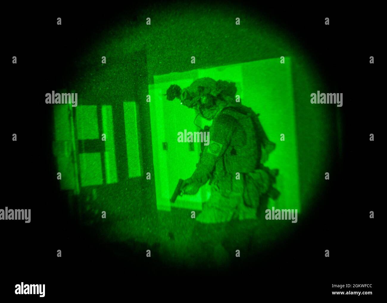 A Norwegian Soldier from Task Force Viking, pulls security in a ...