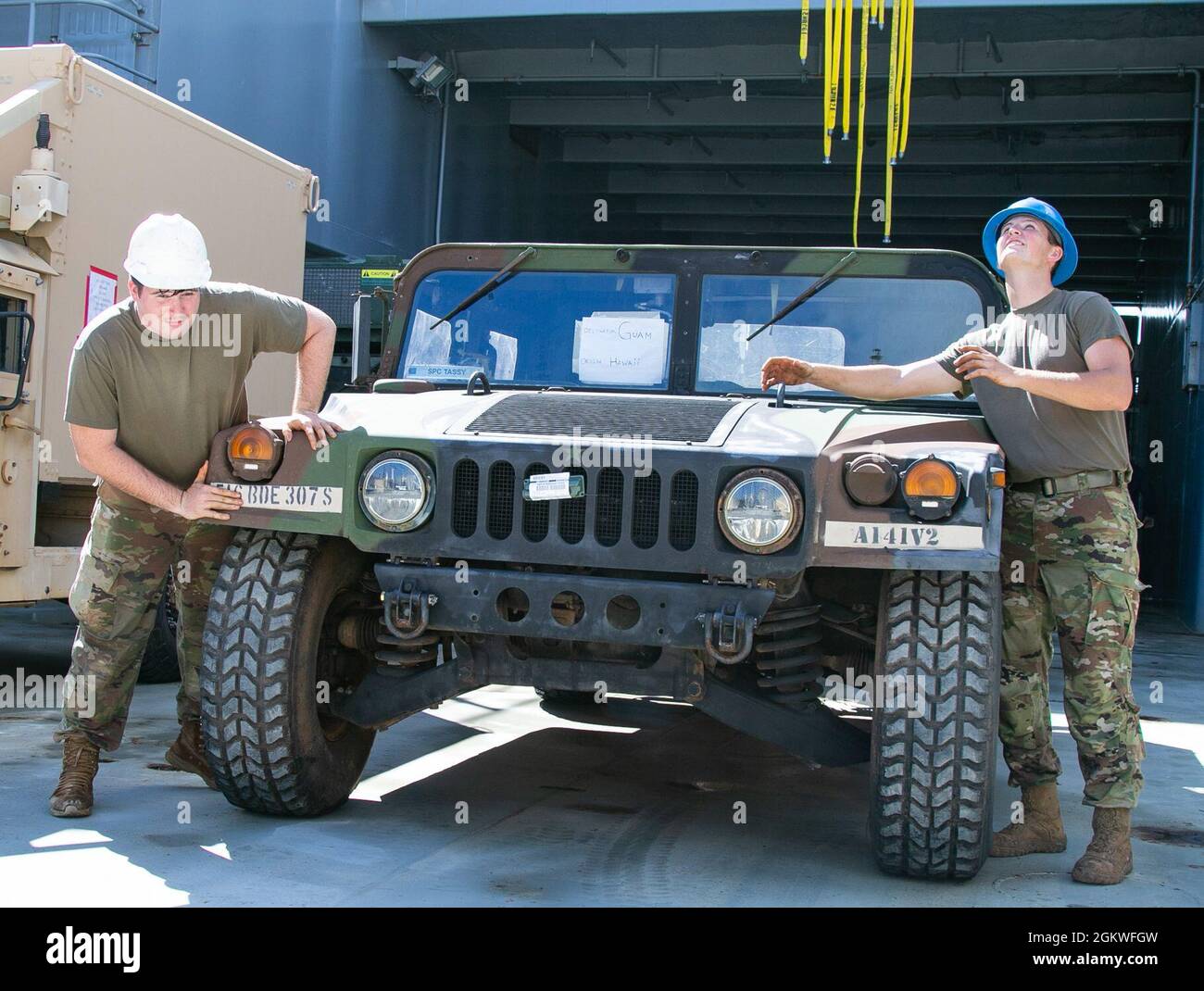 Pfc. Vincent Beck and Pfc. Seth Billups, watercraft operators with the ...