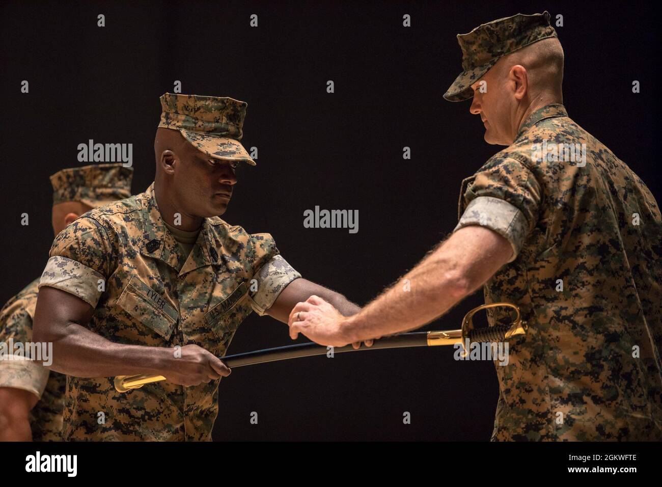U.S. Marine Corps Sgt. Maj. Charles Tyler, the outgoing sergeant major ...